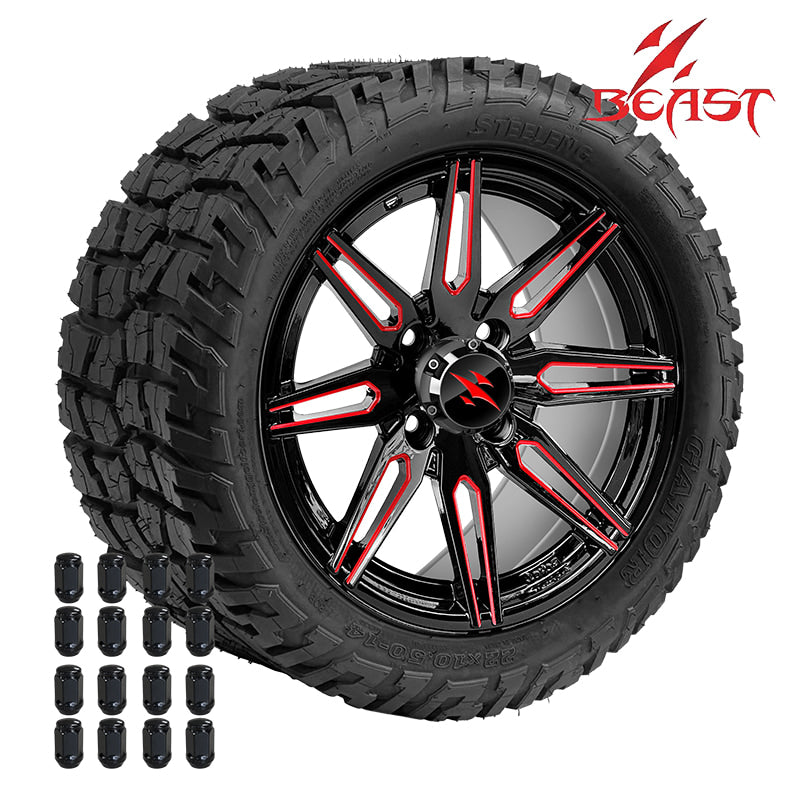14" Red Lynx Wheel with 22x10.5-14 Gator DOT Tire - Set of 4 | Beast ...