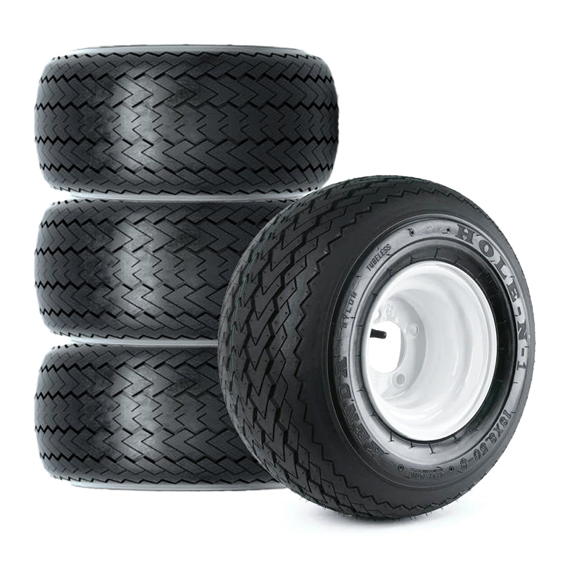 Kenda Hole-N-1 OEM Sawtooth Golf Cart White Wheels and Tires – Salt ...
